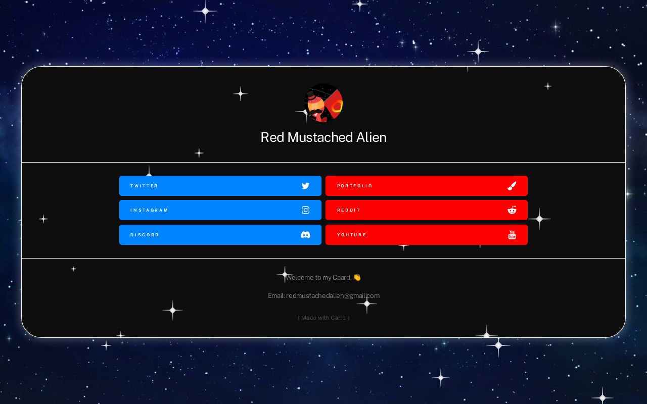 Red Mustached Alien Carrd